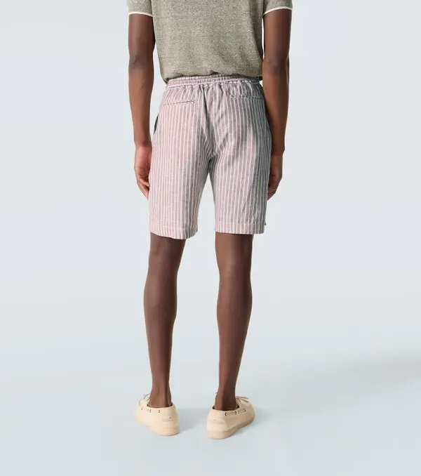 Fedeli Alfa Striped Bermuda Shorts - Beige