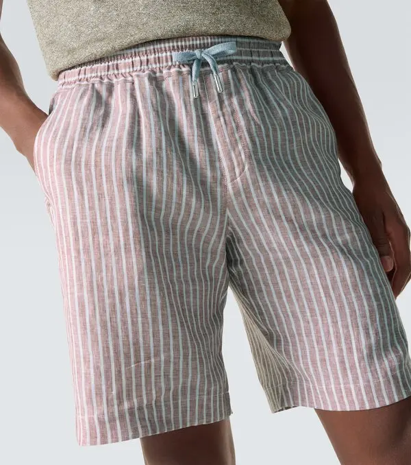 Fedeli Alfa Striped Bermuda Shorts - Beige