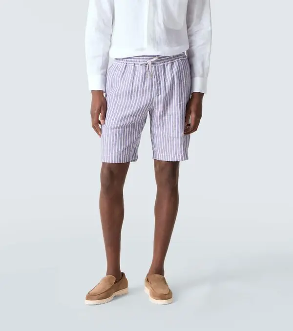 Fedeli Alfa Striped Bermuda Shorts - Blue
