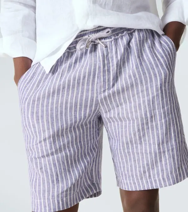 Fedeli Alfa Striped Bermuda Shorts - Blue