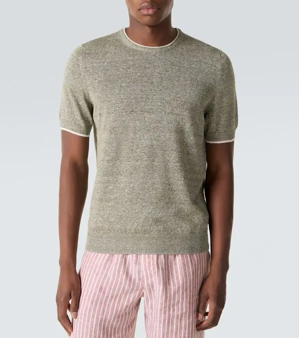 Fedeli Linen And Cotton Sweater - Green