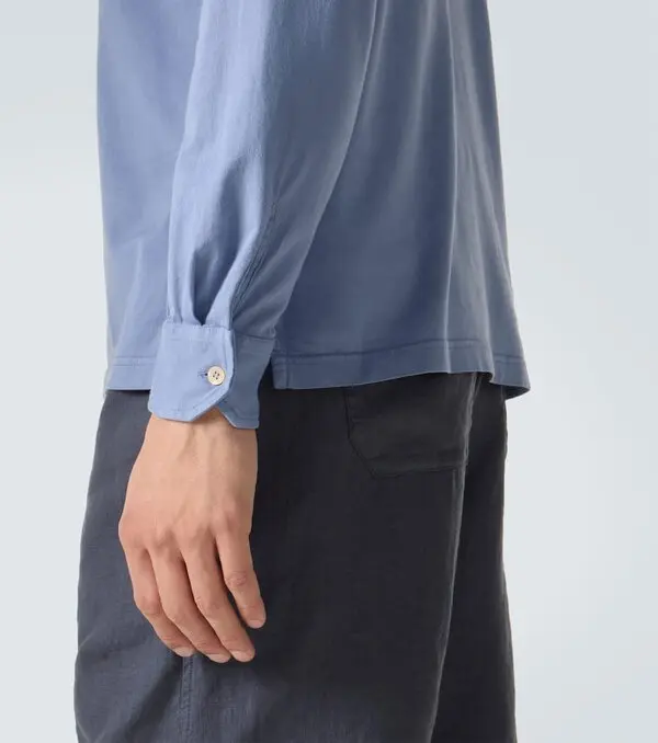 Fedeli Zero Cotton Jersey Polo Shirt - Blue