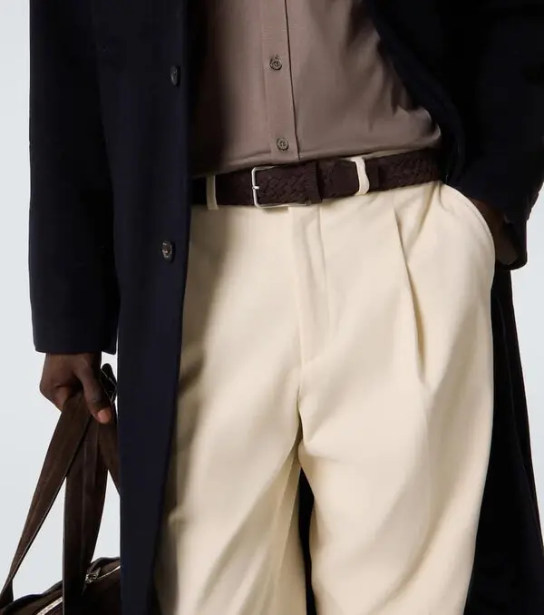 Canali Braided Suede Belt - Brown