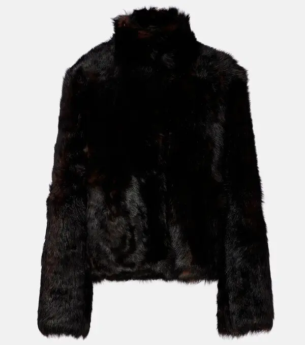 TOTEME Silky Shearling Jacket - Brown