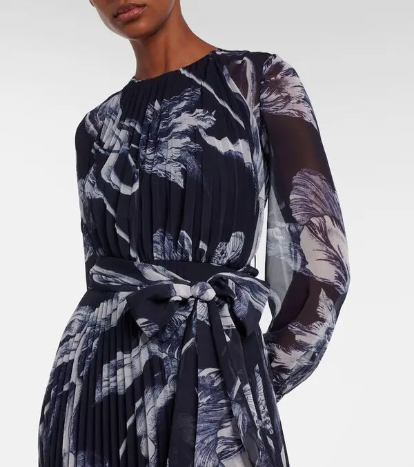 Erdem Floral Voile Gown - Blue