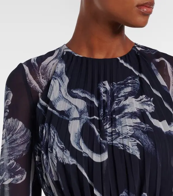 Erdem Floral Voile Gown - Blue