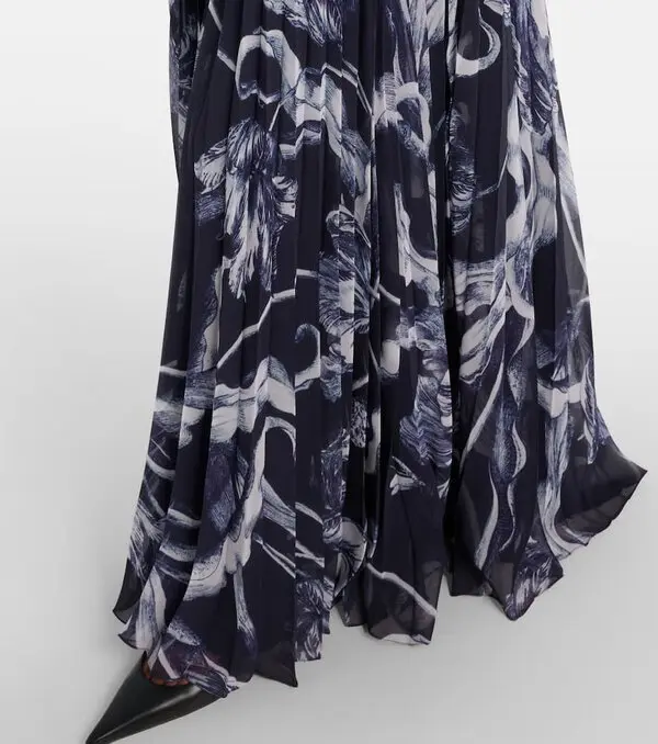 Erdem Floral Voile Gown - Blue