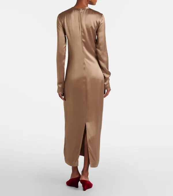 TOTEME Satin Maxi Dress - Beige