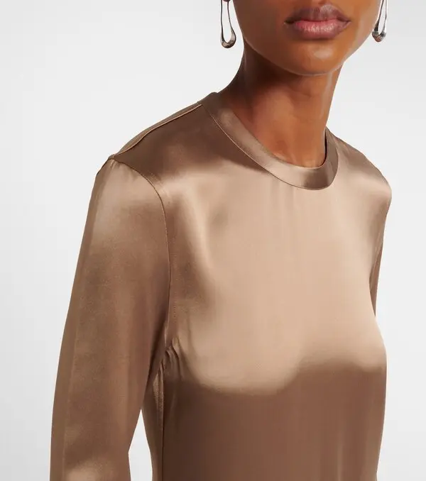 TOTEME Satin Maxi Dress - Beige