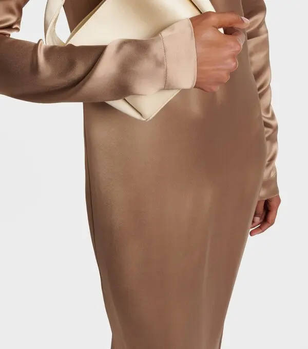 TOTEME Satin Maxi Dress - Beige