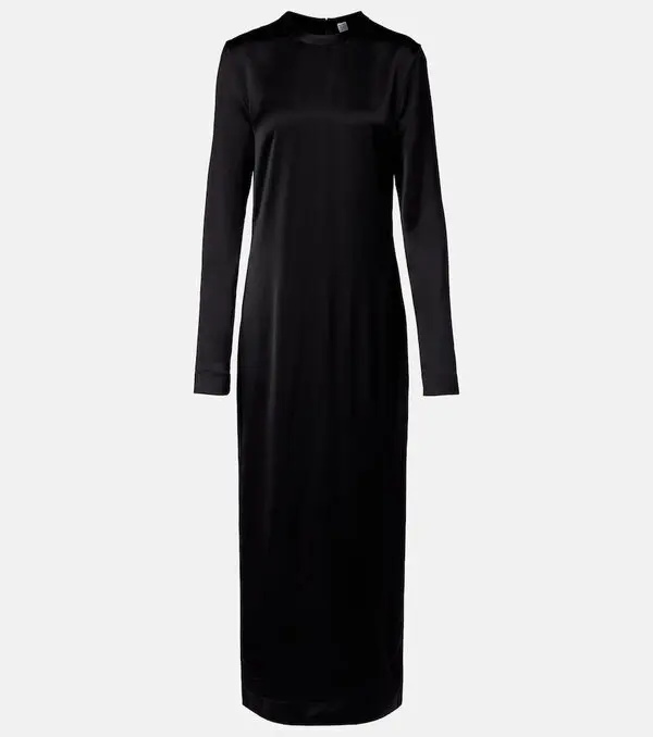 TOTEME Satin Maxi Dress - Black