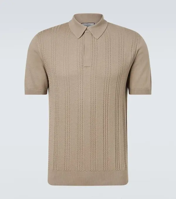 Canali Cotton-blend Polo Shirt - Beige