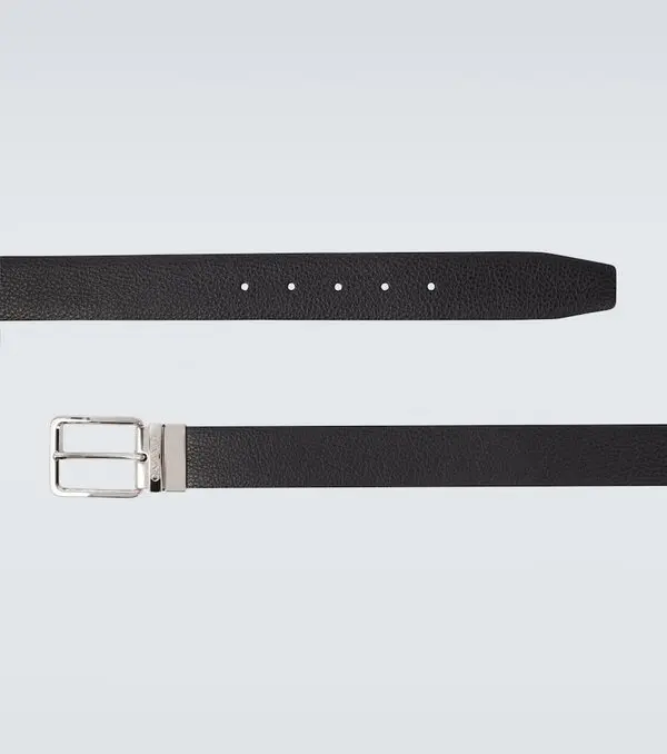 Canali Leather Belt With Silver-tone Hardware