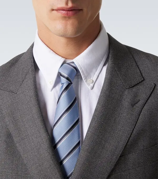 Canali Striped Silk Neck Tie