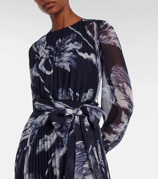Erdem Floral Voile Gown - Blue