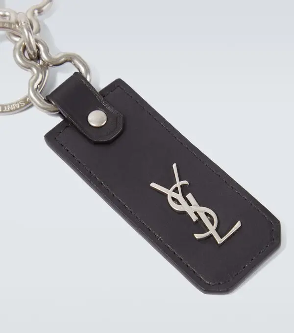 Saint Laurent Cassandre Leather Keychain