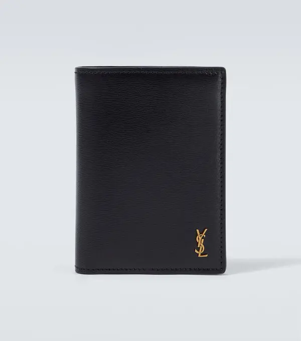 Saint Laurent Cassandre Leather Bifold Wallet - Black