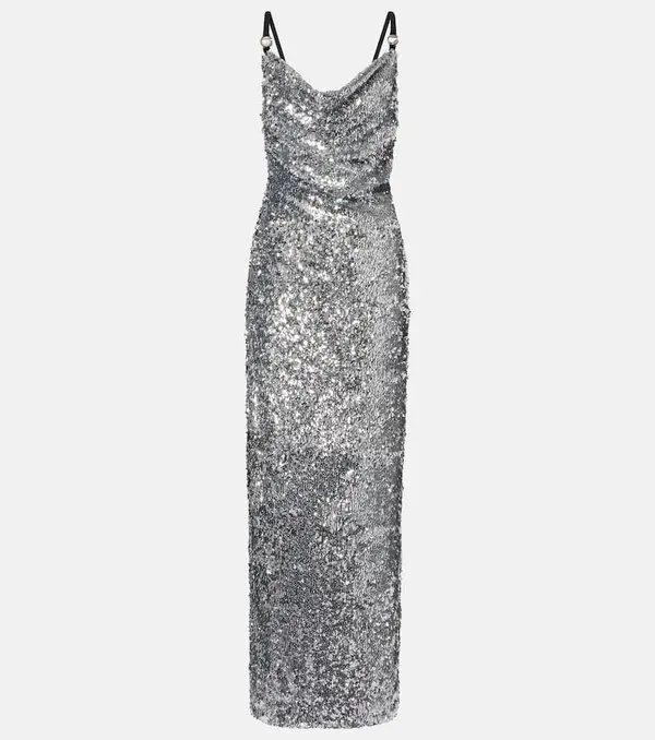 Coperni Draped Sequined Gown