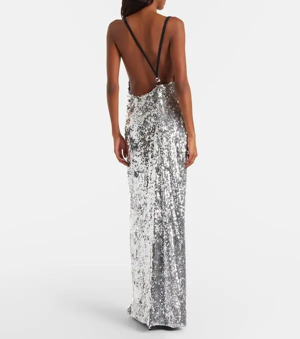 Coperni Draped Sequined Gown