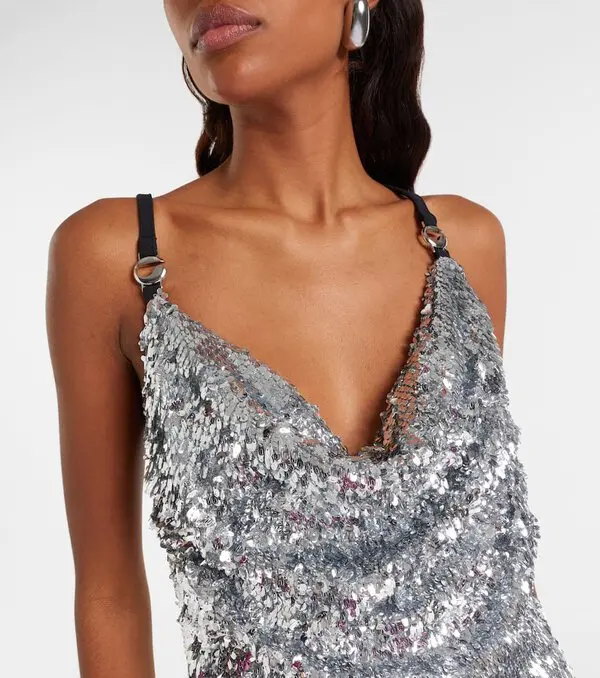 Coperni Draped Sequined Gown