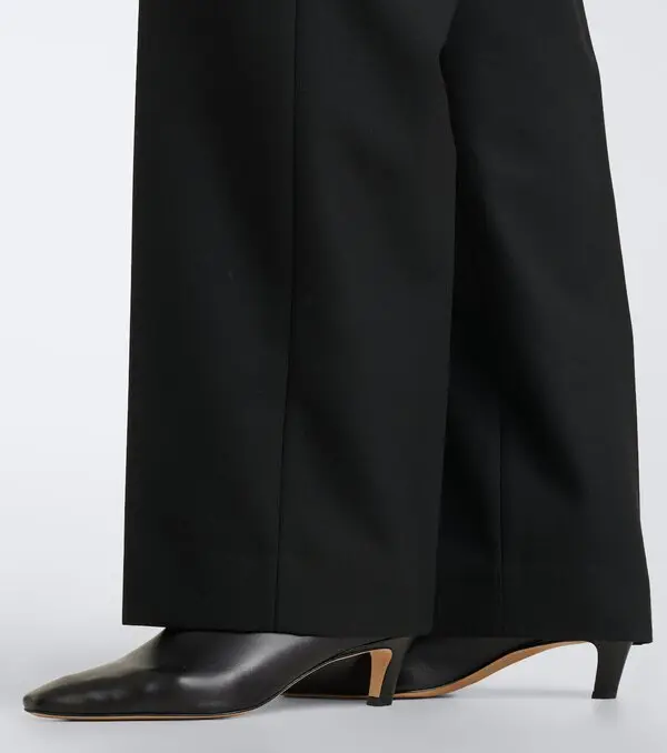 TOTEME Leather Ankle Boots - Black