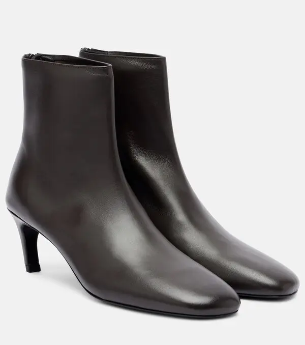 TOTEME Leather Ankle Boots - Brown