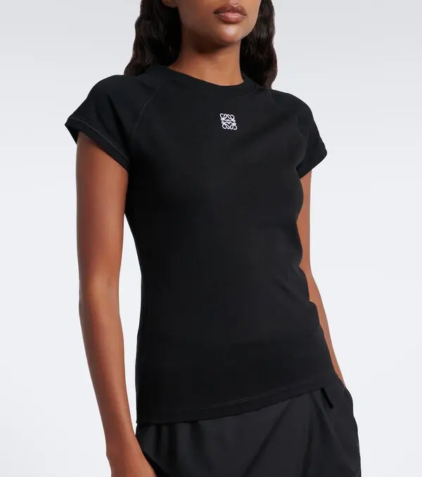 Loewe Anagram Cotton-blend T-shirt - Black