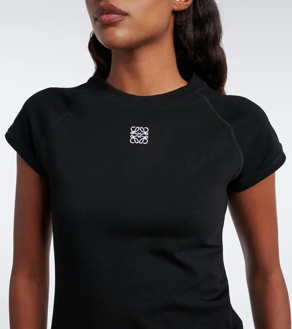 Loewe Anagram Cotton-blend T-shirt - Black