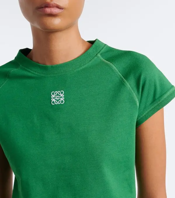 Loewe Anagram Cotton-blend T-shirt - Green