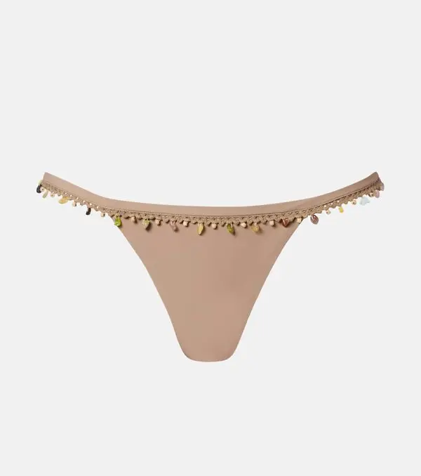 Christopher Esber Beach Quartz Embellished Bikini Bottoms - Brown