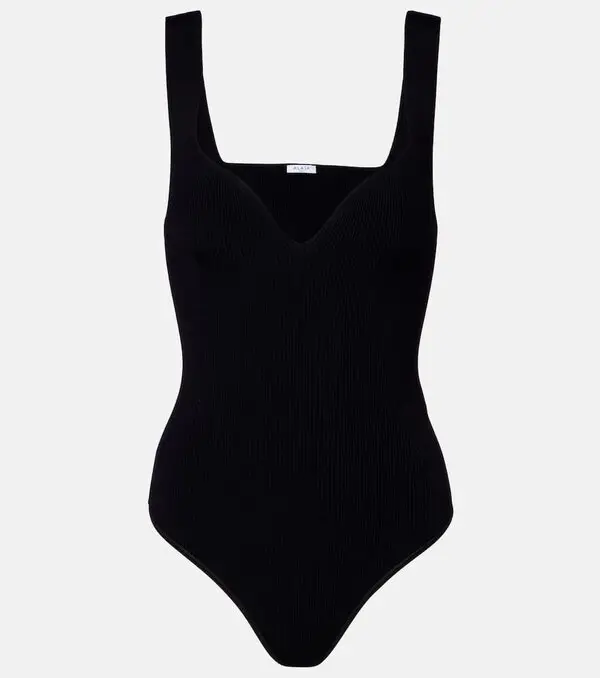 Alaïa Ribbed-knit Bodysuit - Black