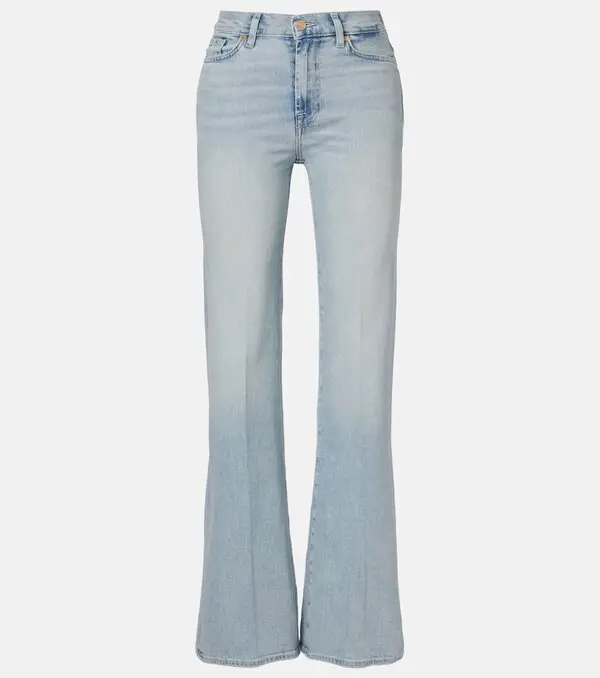 7 For All Mankind Modern Dojo Mid-rise Flared Jeans - Blue
