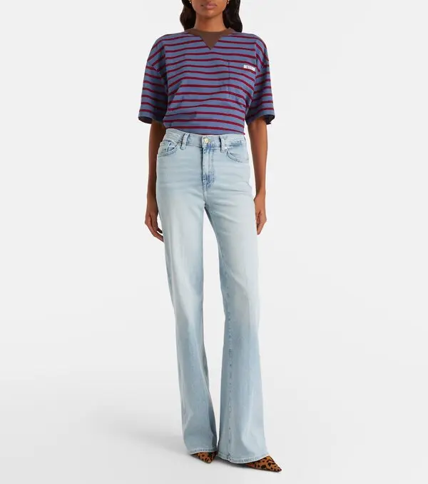 7 For All Mankind Modern Dojo Mid-rise Flared Jeans - Blue