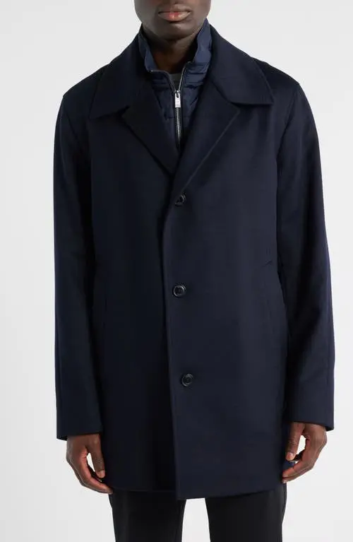 BOSS Clark Wool Blend Bib Jacket - Dark Blue