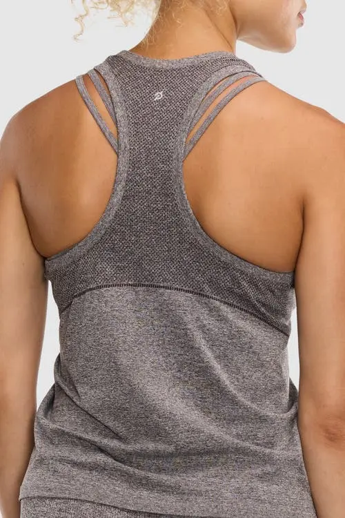 PELOTON Seamless Melange Tank - Cocoa