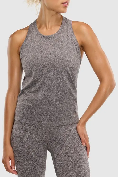 PELOTON Seamless Melange Tank - Cocoa