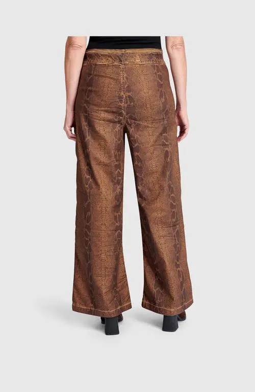 Alembika Python Wide Leg Stretch Jeans
