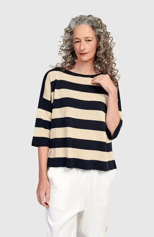 Alembika Twiggy Striped Sweater - Oat/navy