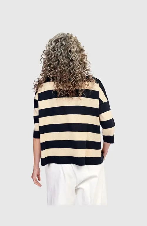 Alembika Twiggy Striped Sweater - Oat/navy