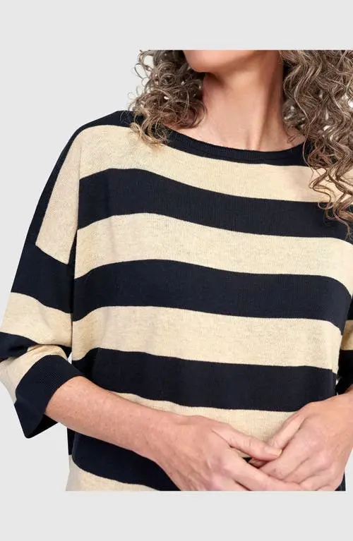 Alembika Twiggy Striped Sweater - Oat/navy