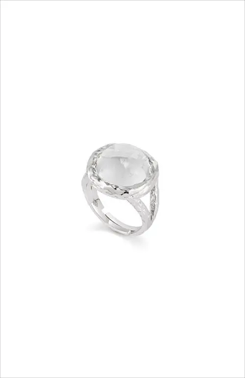 RC RETRO CHIC Aeolian Whispers Crystal Ring - Silver & Crystal Clear