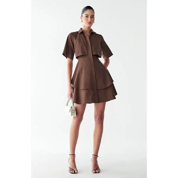 WILLA Hugh Layered Dress - Chocolate
