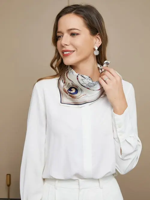SILKSILKY 100% Pure Silk Printed Square Scarf - Multi