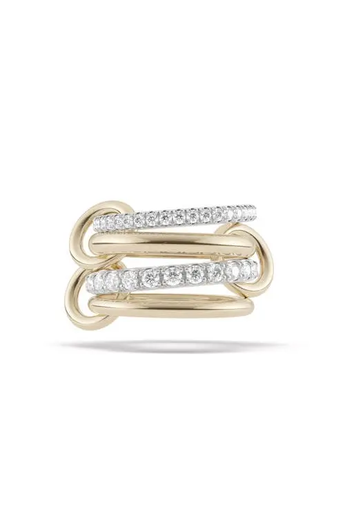 SPINELLI KILCOLLIN Halley Linked Diamond Ring - Yellow Gold White Diamond