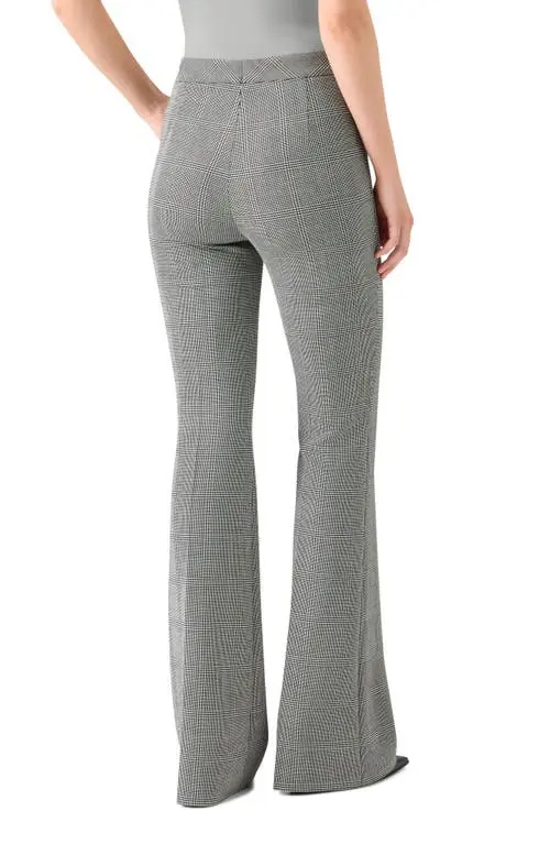 Akris Farida Check Virgin Wool Flare Leg Pants