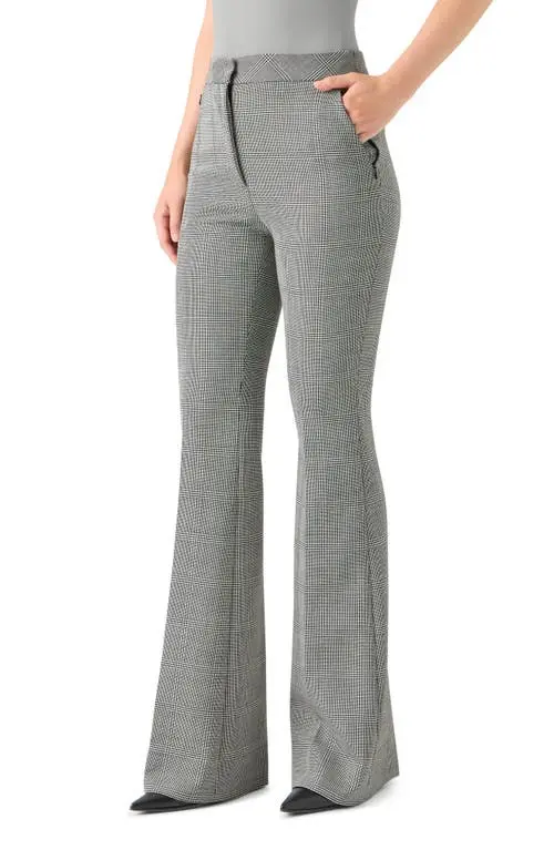 Akris Farida Check Virgin Wool Flare Leg Pants