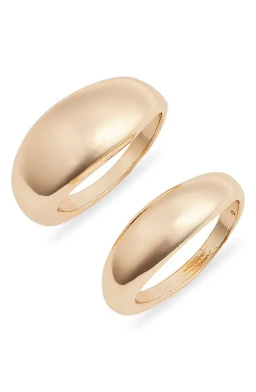 OPEN EDIT Set Of Two Domed Rings - Gold