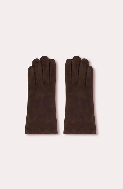 SEYMOURE Grant Cashmere Lined Leather Gloves - Brown Suede