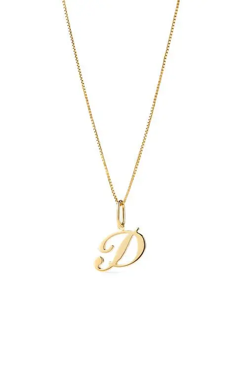 ANA LUISA Solid Yellow Oldscript Letter Necklace - D
