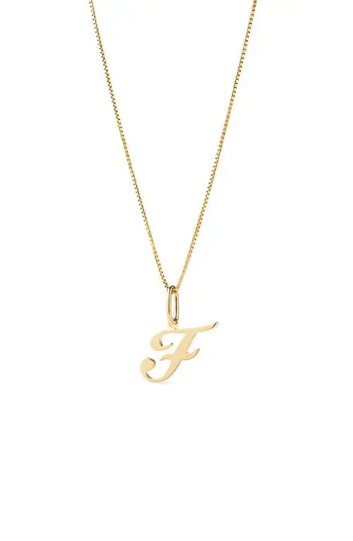 ANA LUISA Solid Yellow Oldscript Letter Necklace - F